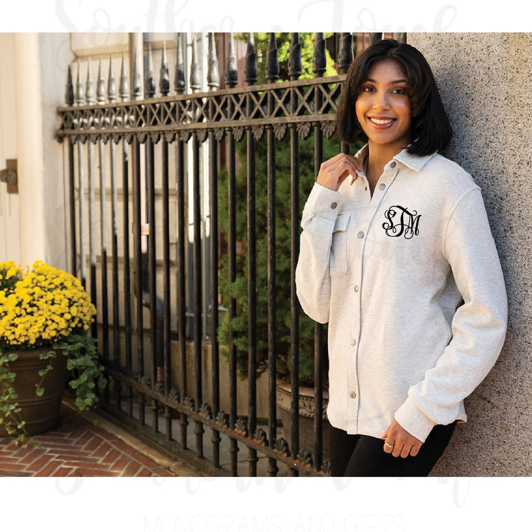 Monogrammed Snap Shacket - Unisex Charles River Shacket - Monogrammed ...