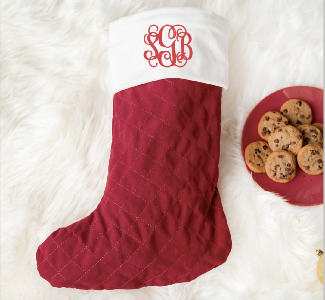 Monogrammed Red Velvet Christmas Stocking Velvet Christmas Stocking ...