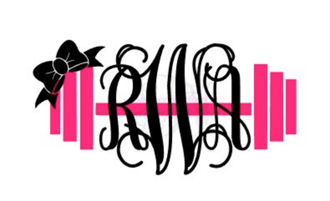 Monogram Barbell Bow Decal: Personalized Vinyl Sticker - Etsy