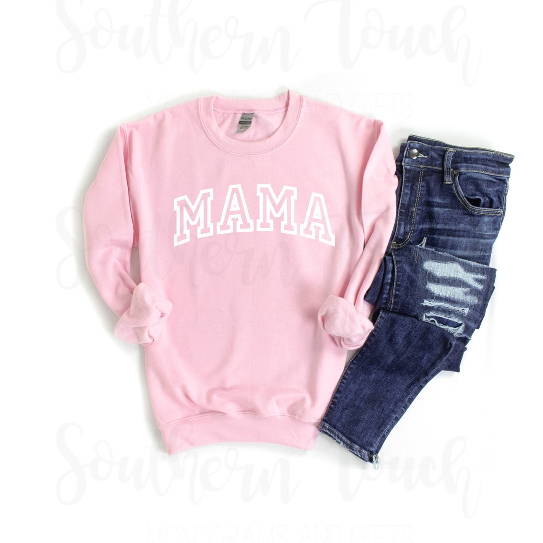 Embroidered Mama Crewneck Sweatshirt: Monogrammed Mom Gift - Etsy