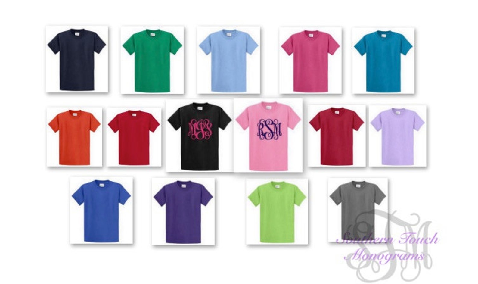Monogrammed Short Sleeve T-shirt With Large Monogram - Bridesmaid Gift ...