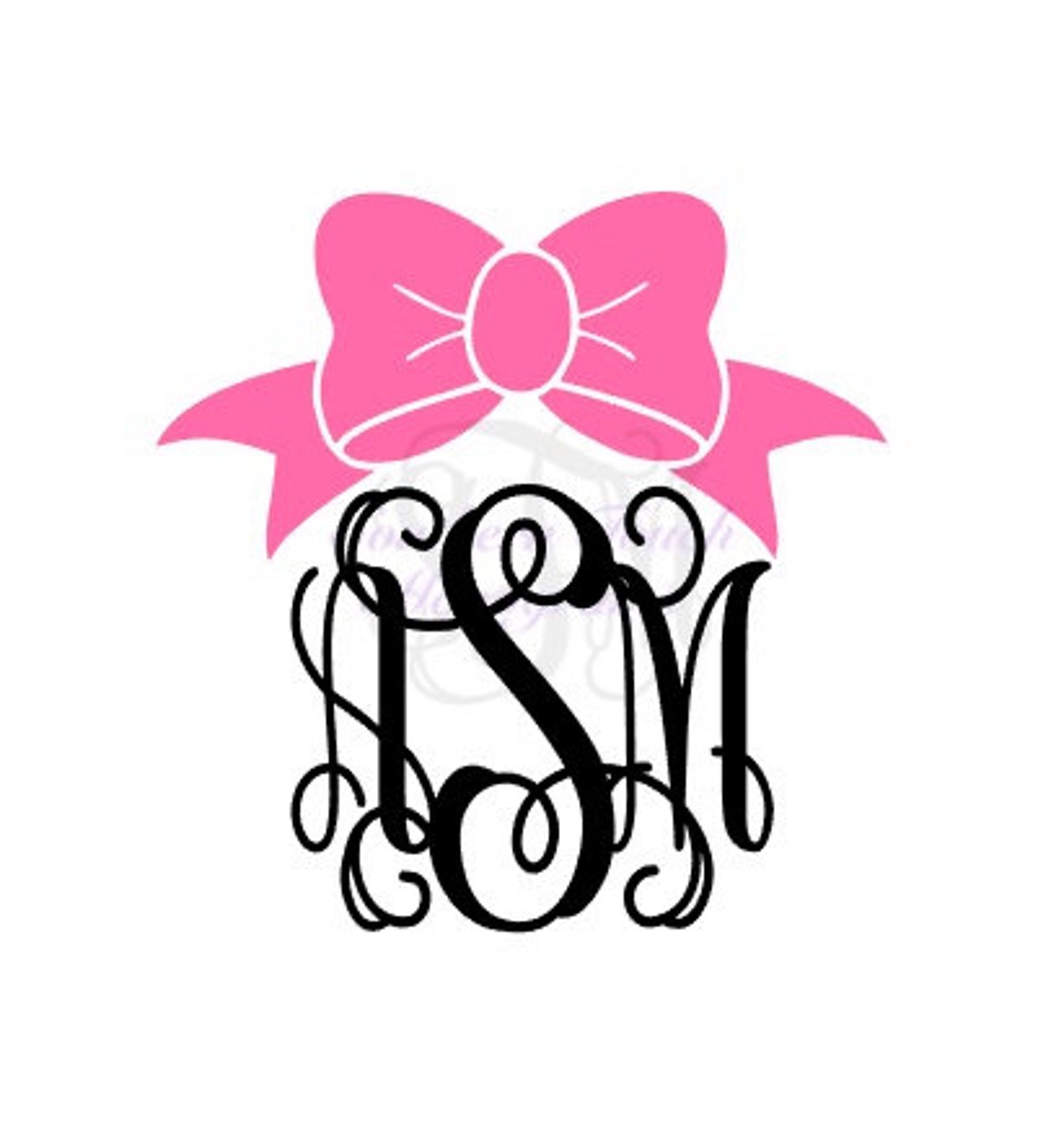 Monogram Bow Vinyl Decal: Personalized Sticker for Tumbler, Laptop - Etsy