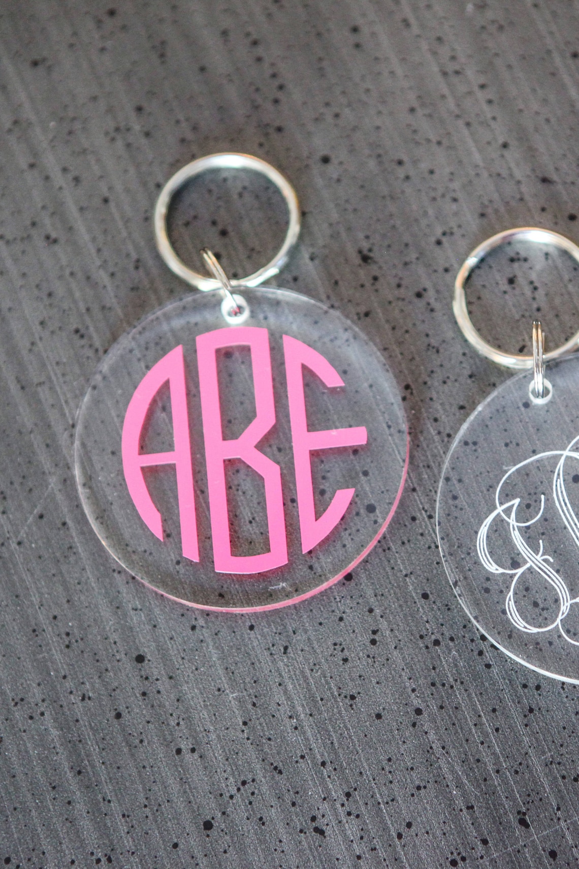 Monogrammed Acrylic Keychain Bridesmaid Gifts Monogrammed | Etsy