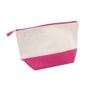 Monogrammed Colorblock Canvas Cosmetic Bag - Monogrammed Makeup Bag ...