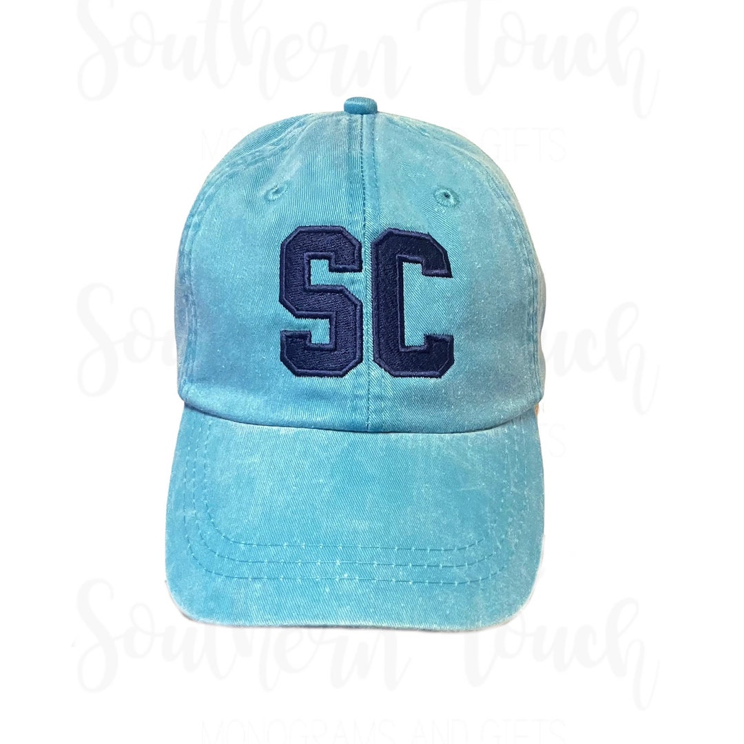 Monogrammed State or Area Code Block Font Baseball Hat -washed Out ...