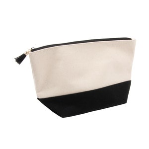 Monogrammed Colorblock Canvas Cosmetic Bag Monogrammed Makeup Bag ...