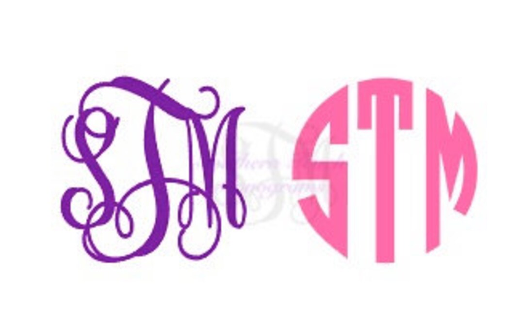 Monogrammed 2 Inch Decal Sticker Monogrammed Gifts Small Decal Sticker ...
