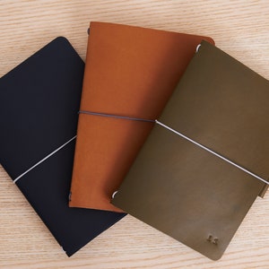 Hobonichi Cousin Cover, A5 Notebook Cover, Leather Travel Journal With ...