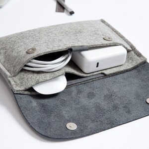 Cable Organizer, Leather and Pure Wool Felt Cord and Cable Organizer ...