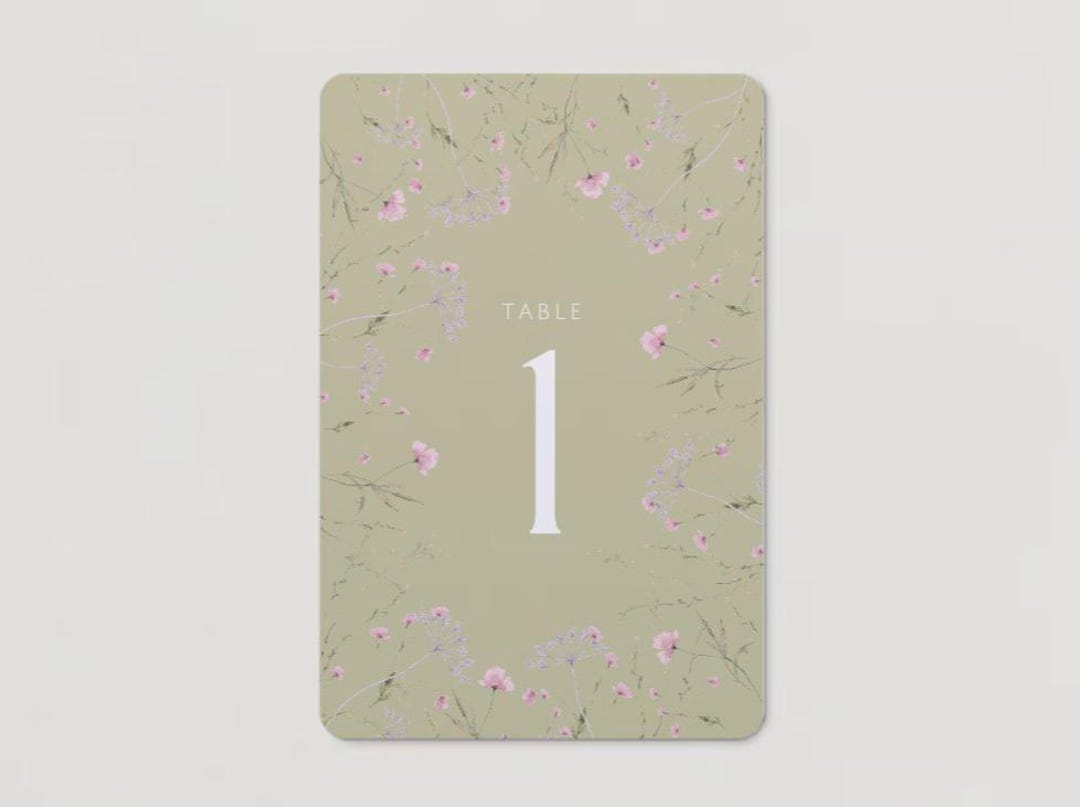 Simplistic Floral Tablescape Numbers Template Wedding Elopement Party ...