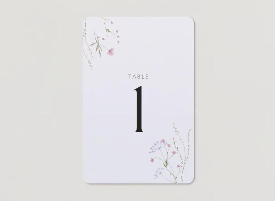 Floral Tablescape Numbers Template Wedding Elopement Party Event Canva ...