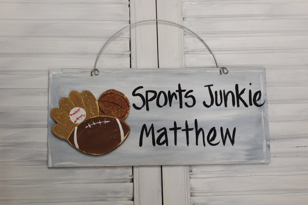 Boys Sports Junkie Hand Painted Wood Sign - Etsy