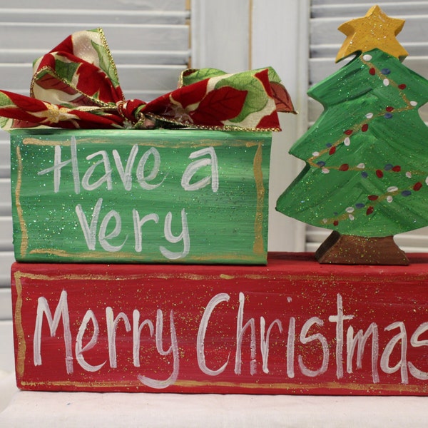 Wood Block Santa - Etsy