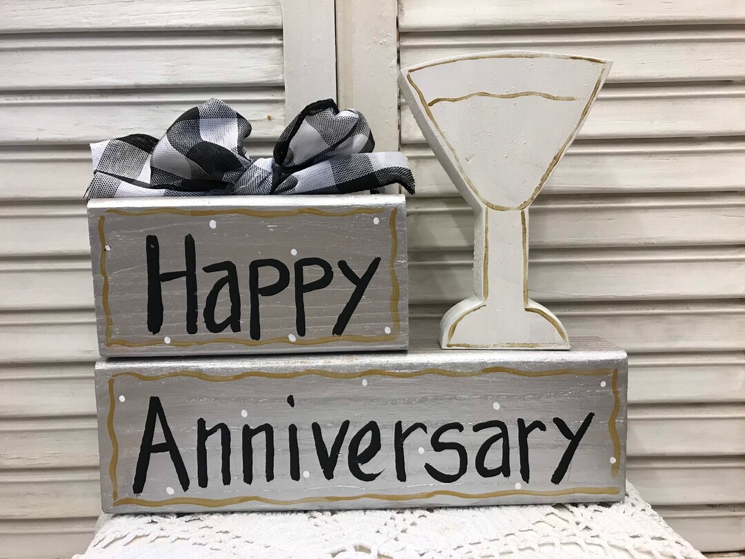 Happy Anniversary Block Set - Etsy