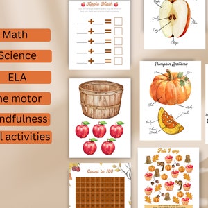 Fall Morning Menu - Kindergarten Homeschool Lessons & Fall Activities ...