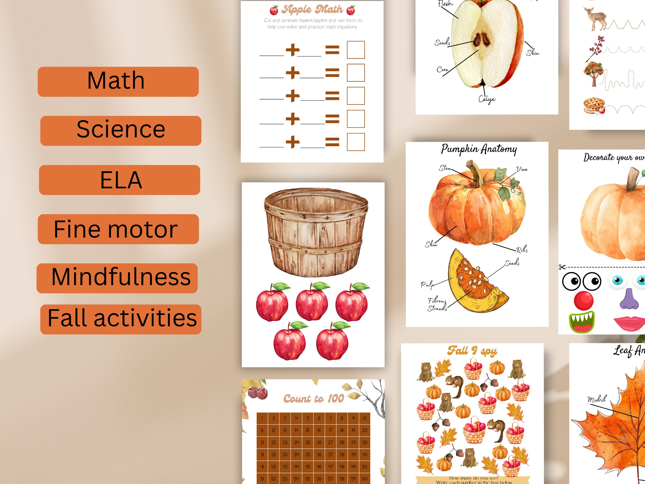 Fall Morning Menu - Kindergarten Homeschool Lessons & Fall Activities ...