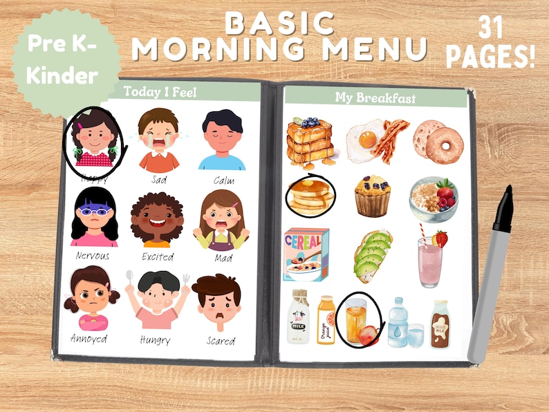 Learning Binder, Toddler Learning Binder, Preschool Morning Menu ...