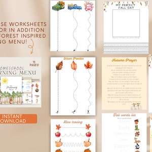 Fall Morning Menu - Kindergarten Homeschool Lessons & Fall Activities ...