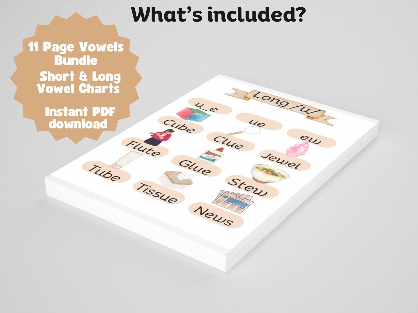 Vowels Chart Set - Long and Short Vowels, Consonants, Early Literacy ...