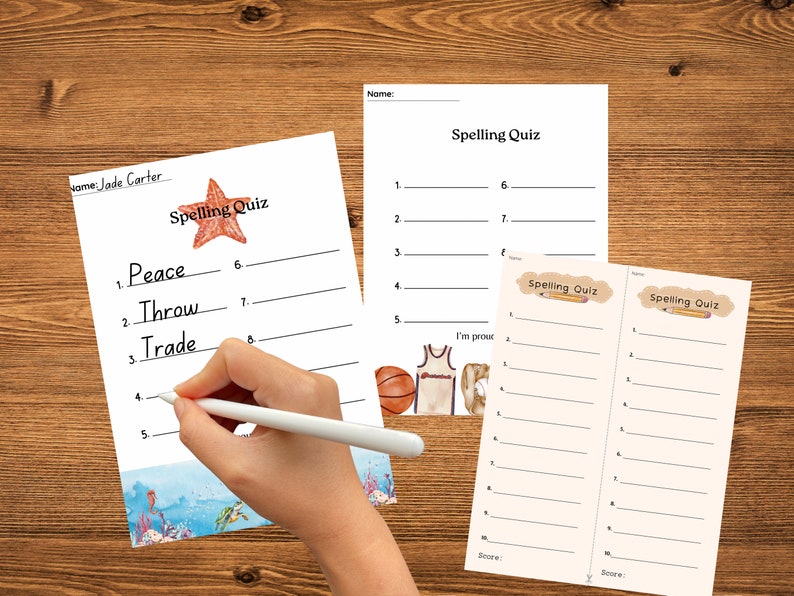 Interactive Spelling Quiz Template & Spelling Bee Word List Bundle - Etsy