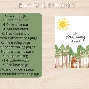Homeschool Morning Menu Busy Binder for Kindergarten & 1st Grade, Fall ...