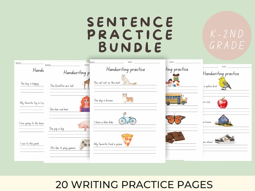 Handwriting Practice Bundle: Sentence Writing for Elementary Students ...