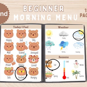 Homeschool Morning Menu + Busy Binder for Kindergarten & 1st Grade ...