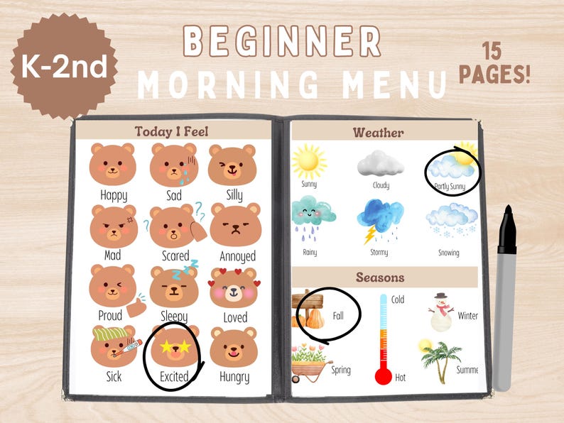 Homeschool Morning Menu + Busy Binder for Kindergarten & 1st Grade ...