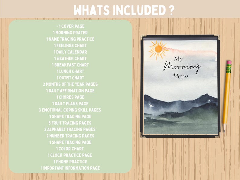 Learning Binder, Toddler Learning Binder, Preschool Morning Menu ...