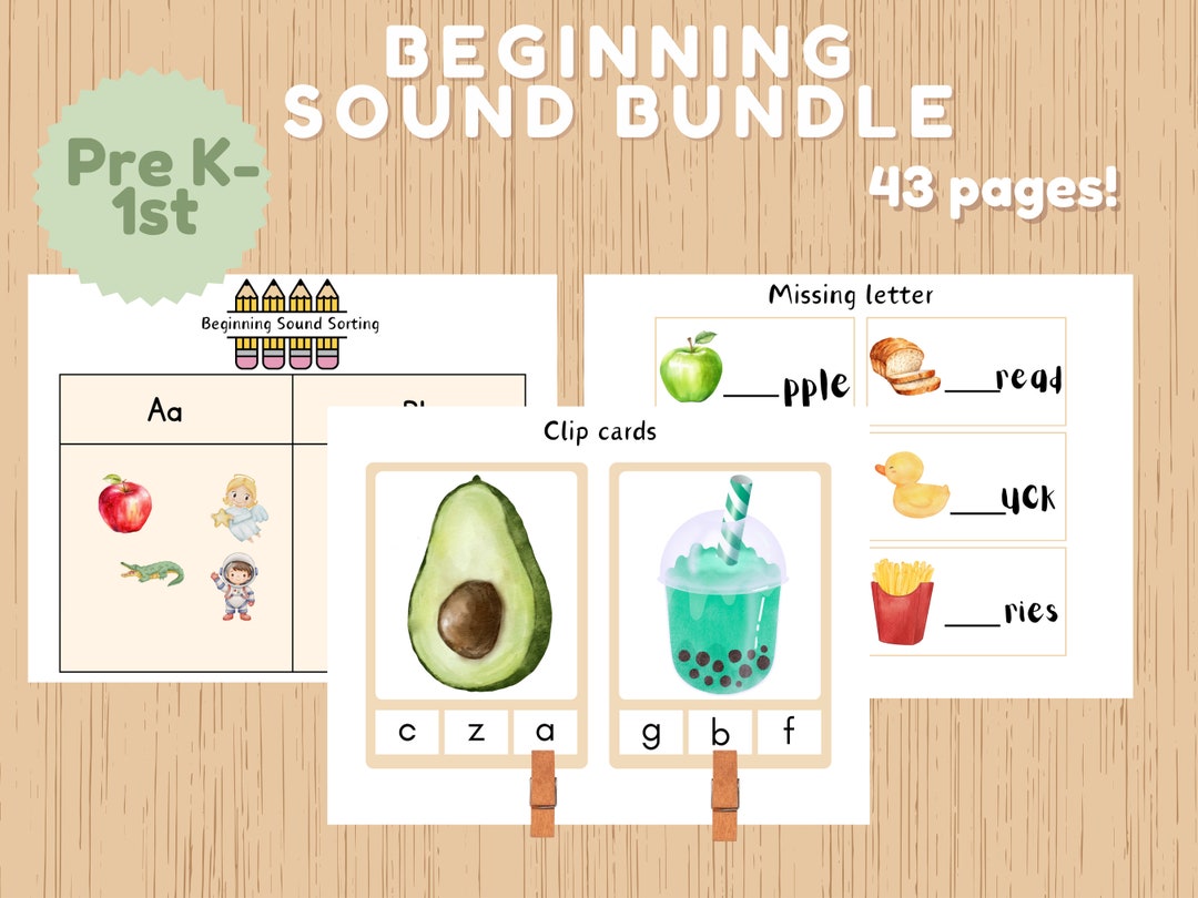 ABC Starter Kit, Beginning Sounds for Preschool, Kindergarten ...