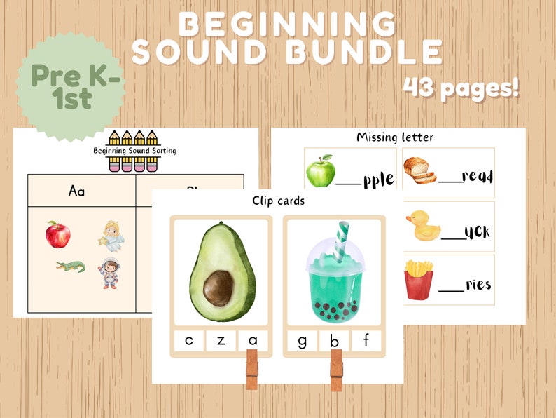 ABC Starter Kit, Beginning Sounds for Preschool, Kindergarten Curriculum, Learning How to Read ...