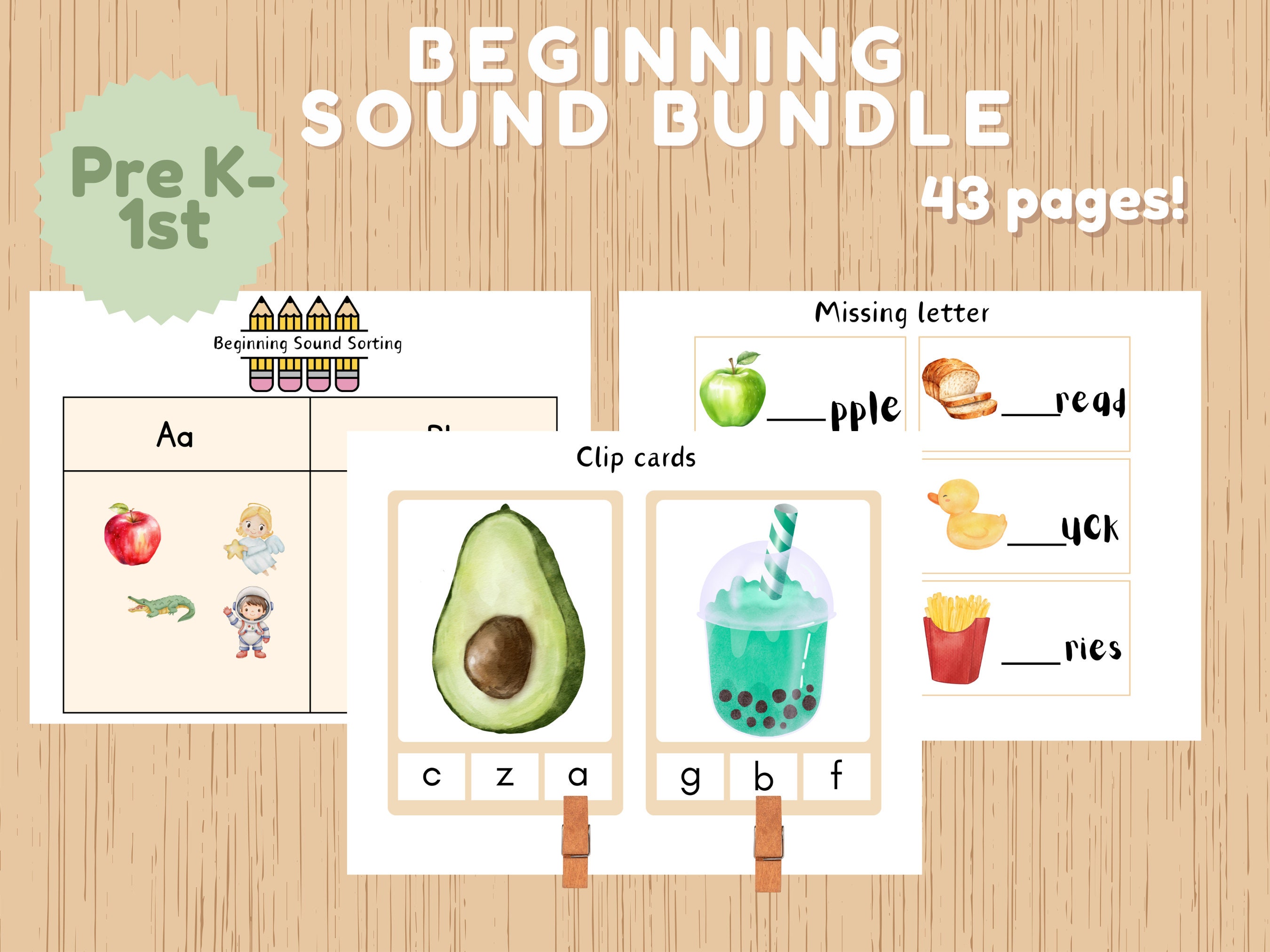 ABC Starter Kit, Beginning Sounds for Preschool, Kindergarten ...