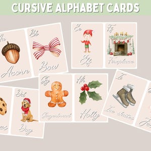 Christmas Alphabet Flashcards, Montessori Learning, Preschool Christmas ...