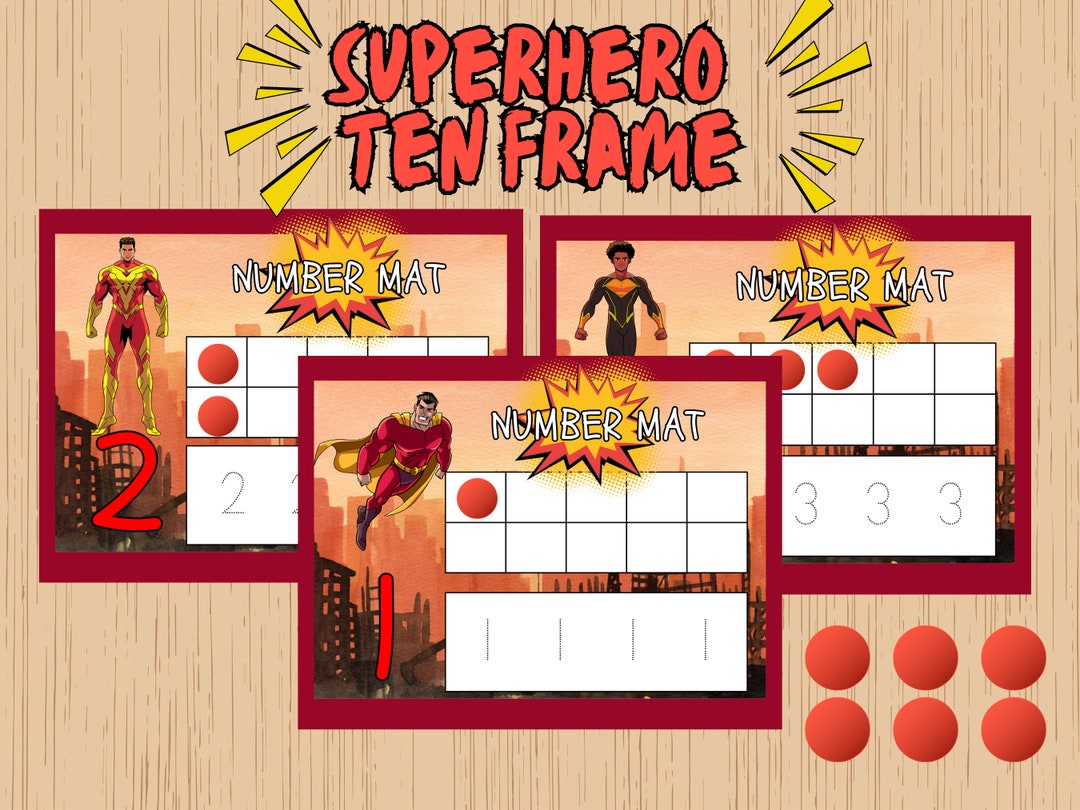 Preschool Curriculum, Superhero Printable, Ten Frames, Number Tracing ...