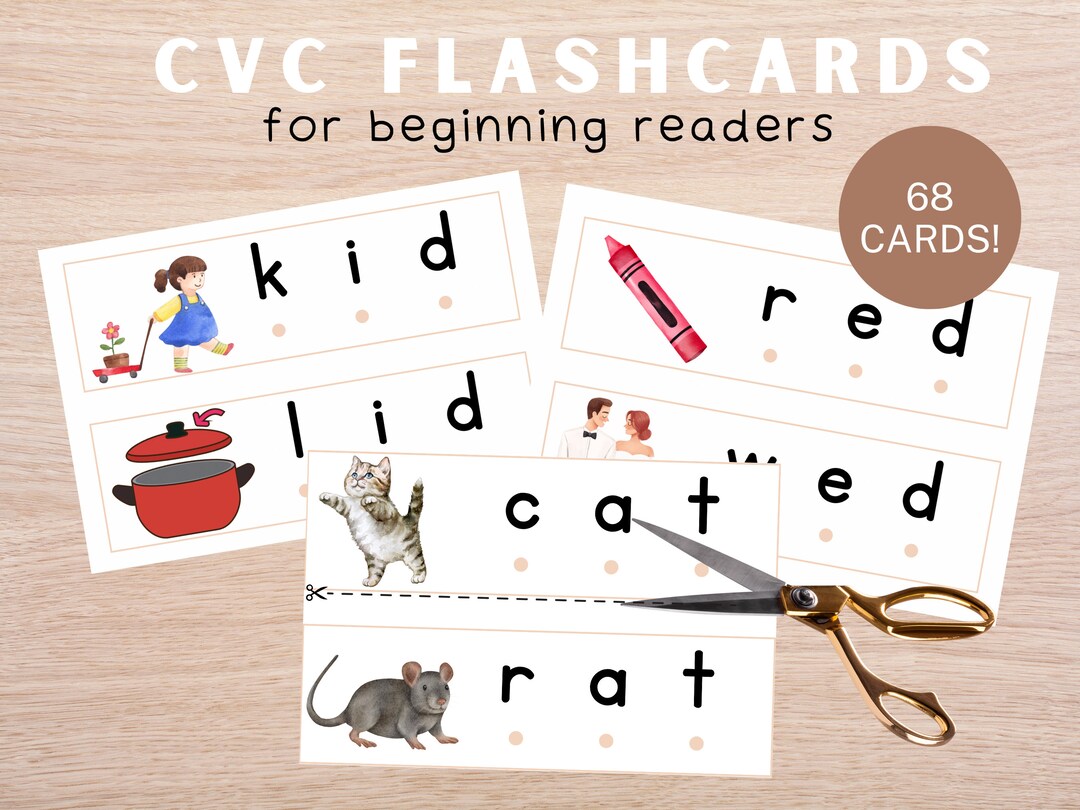 Interactive Cvc Flash Cards for Kids Learning to Read - Word Families ...