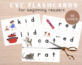 Interactive Cvc Flash Cards for Kids Learning to Read - Word Families ...