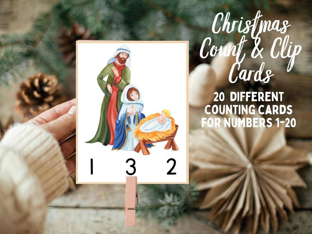 Christmas Nativity Count & Clip Cards: Preschool Learning (PDF) - Etsy
