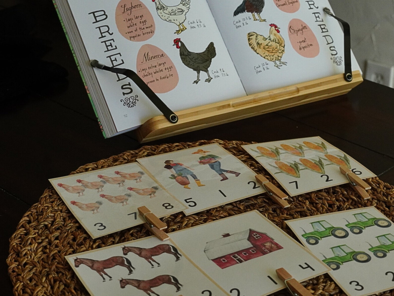 Farm Animals Counting Cards - Montessori Preschool Learning, Printable ...