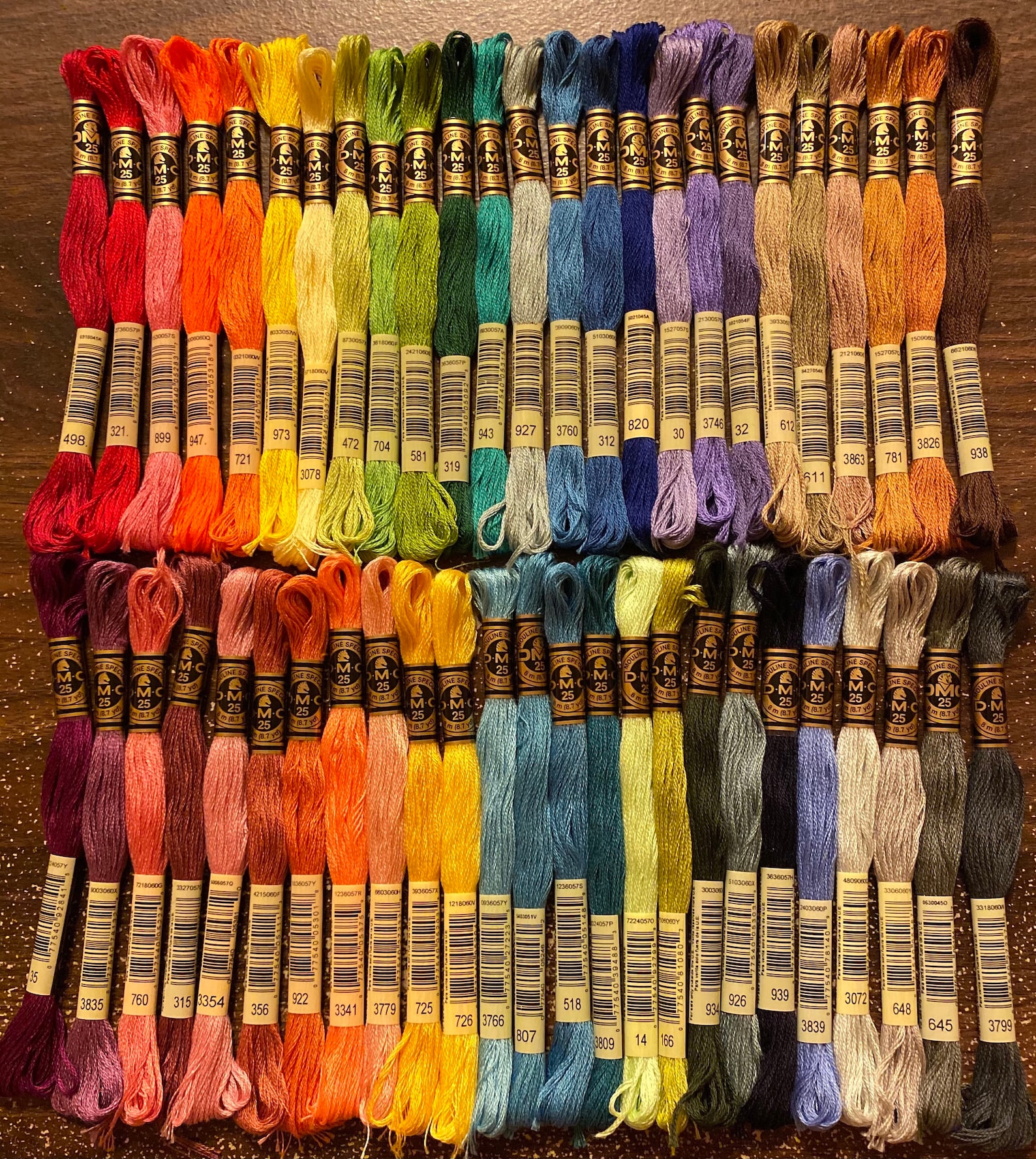 50 Brand New DMC Floss Rainbow of colors Free Shipping | Etsy