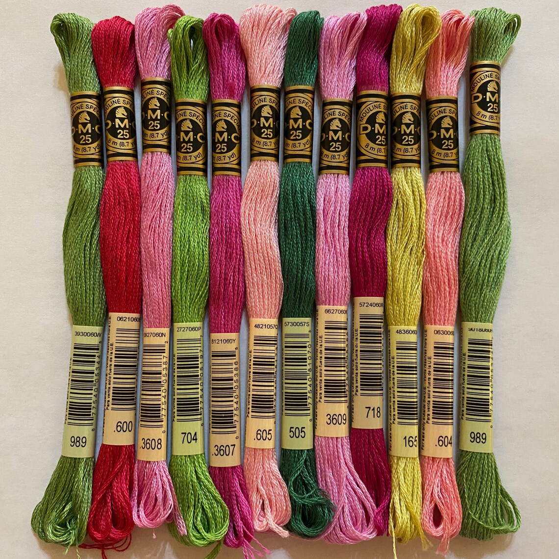DMC Floss 12 Skeins Roses and Flowers Rainbow Set 1 Crafts - Etsy