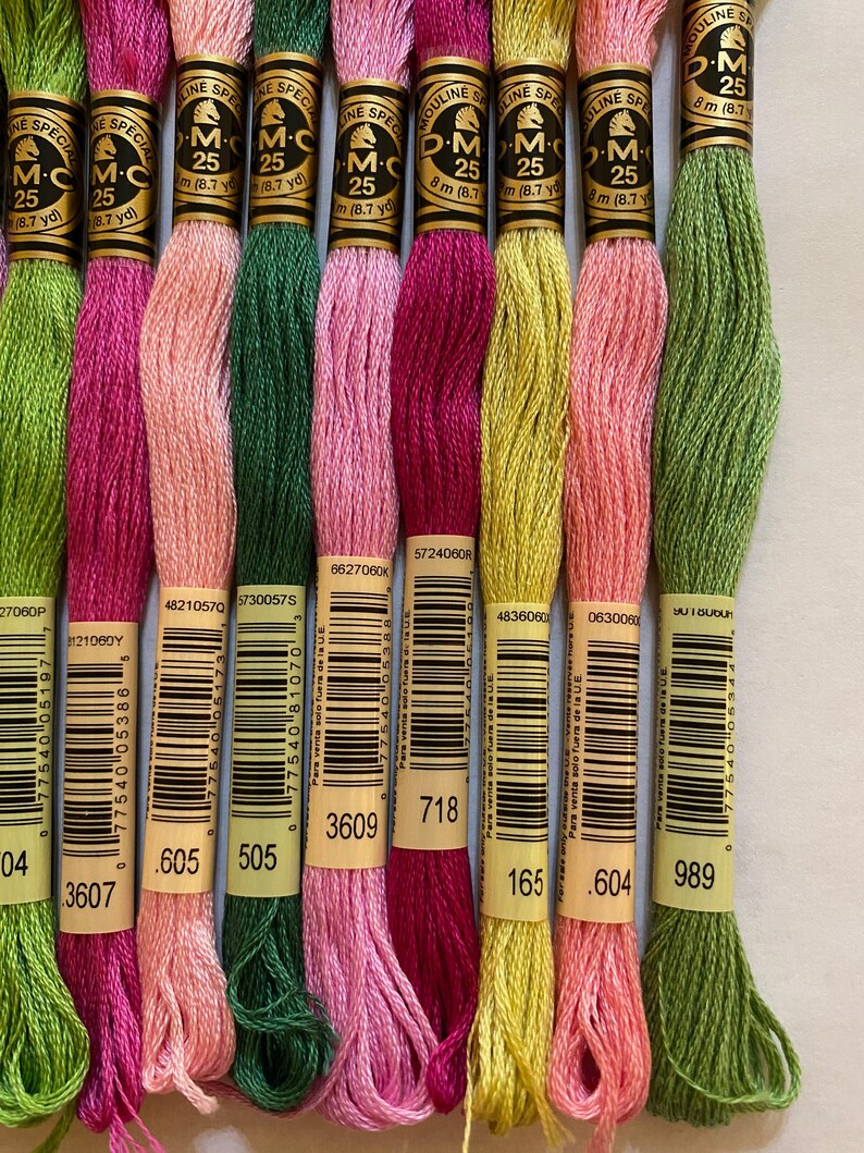 DMC Floss 12 Skeins Roses and Flowers Rainbow Set 1 Crafts - Etsy