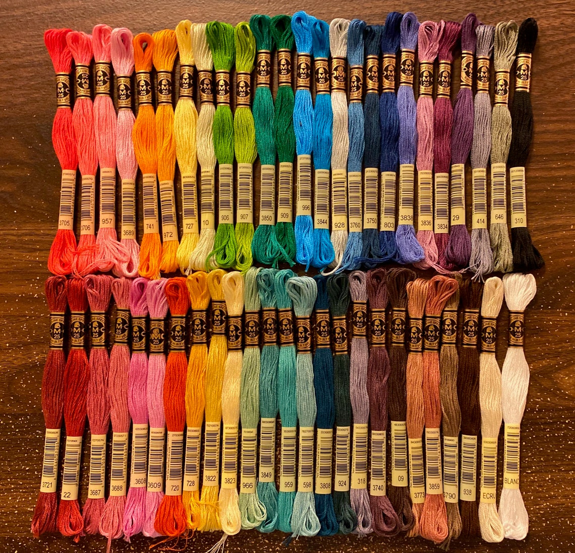50 Brand New DMC Floss - Rainbow of Colors - Free Shipping Set 2 - Etsy
