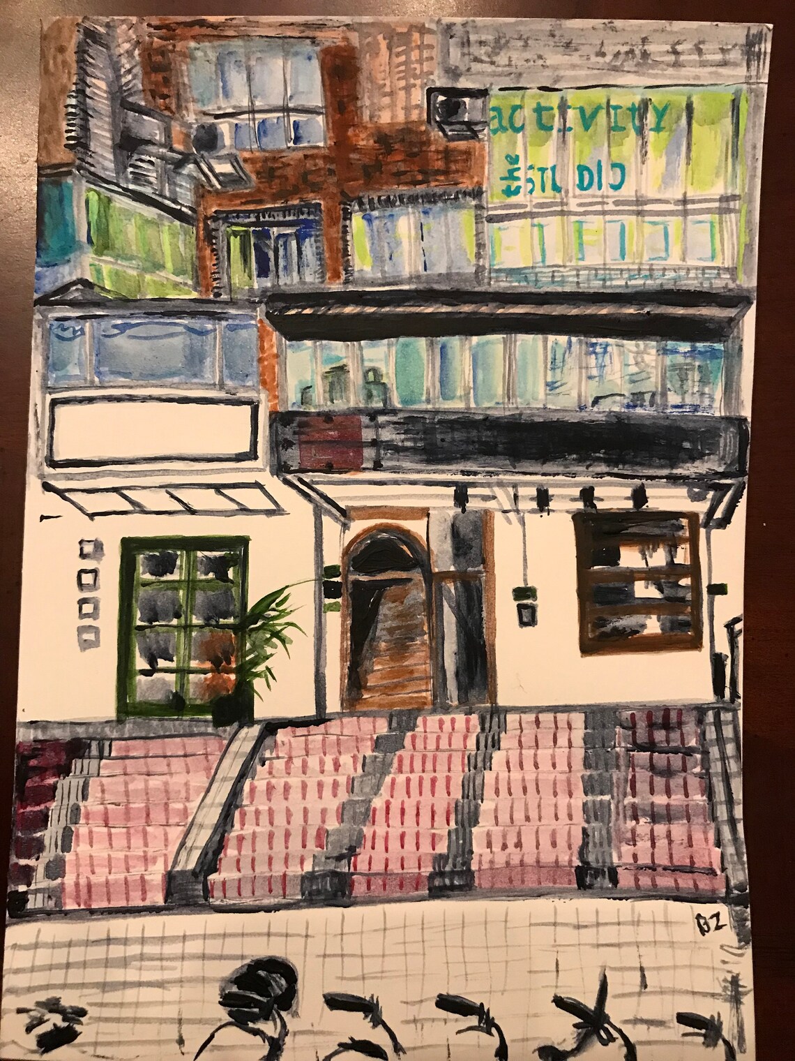 Hand Painted Blank Card Street Scene1 - Etsy