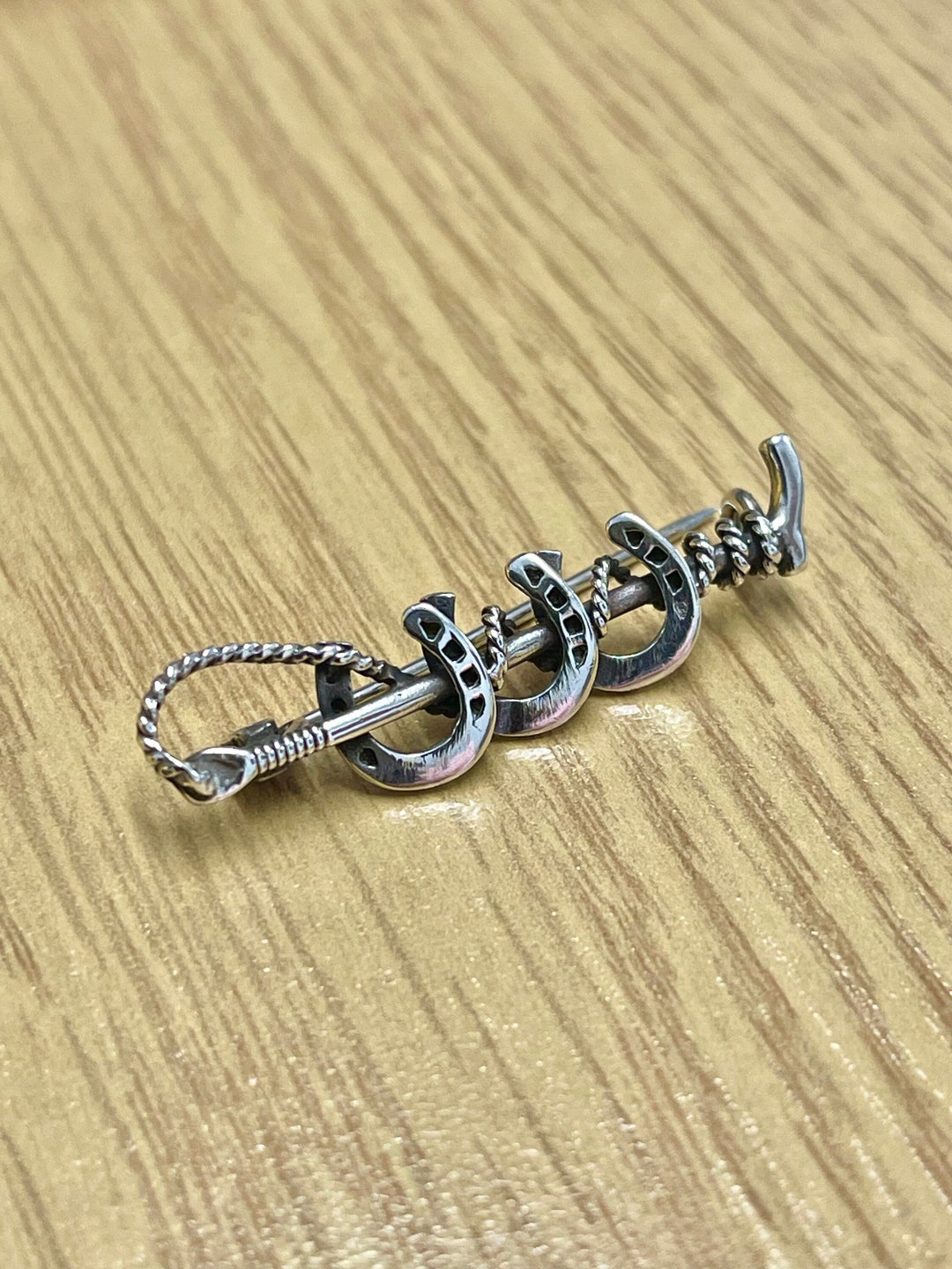 Vintage Equestrian Silver Riding Brooch 3 Horseshoes and Crop Pin ...
