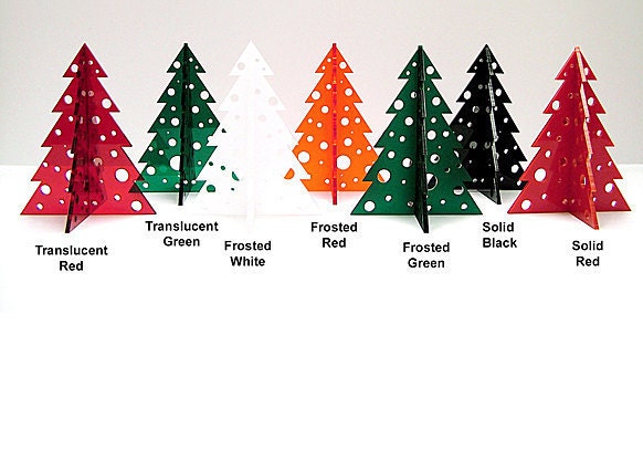 3D Christmas Tree Table Top Decorations in Three Sizes Laser - Etsy