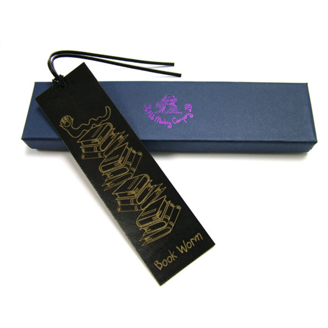 Bookworm Leather Bookmark Laser Cut & Engraved Bookish Gift Gifts for ...