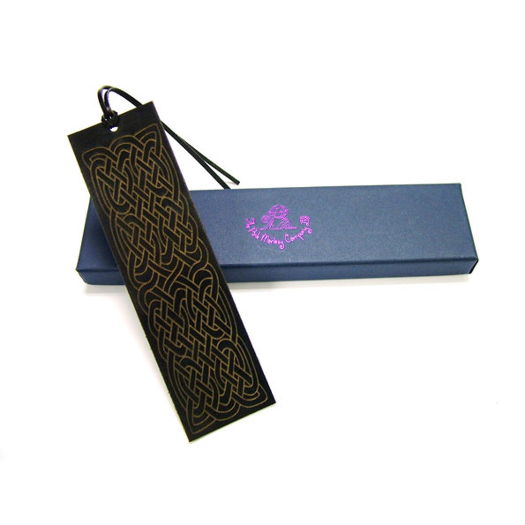 Quality Leather Bookmark Celtic Maze Laser Cut & Engraved Calf Leather ...