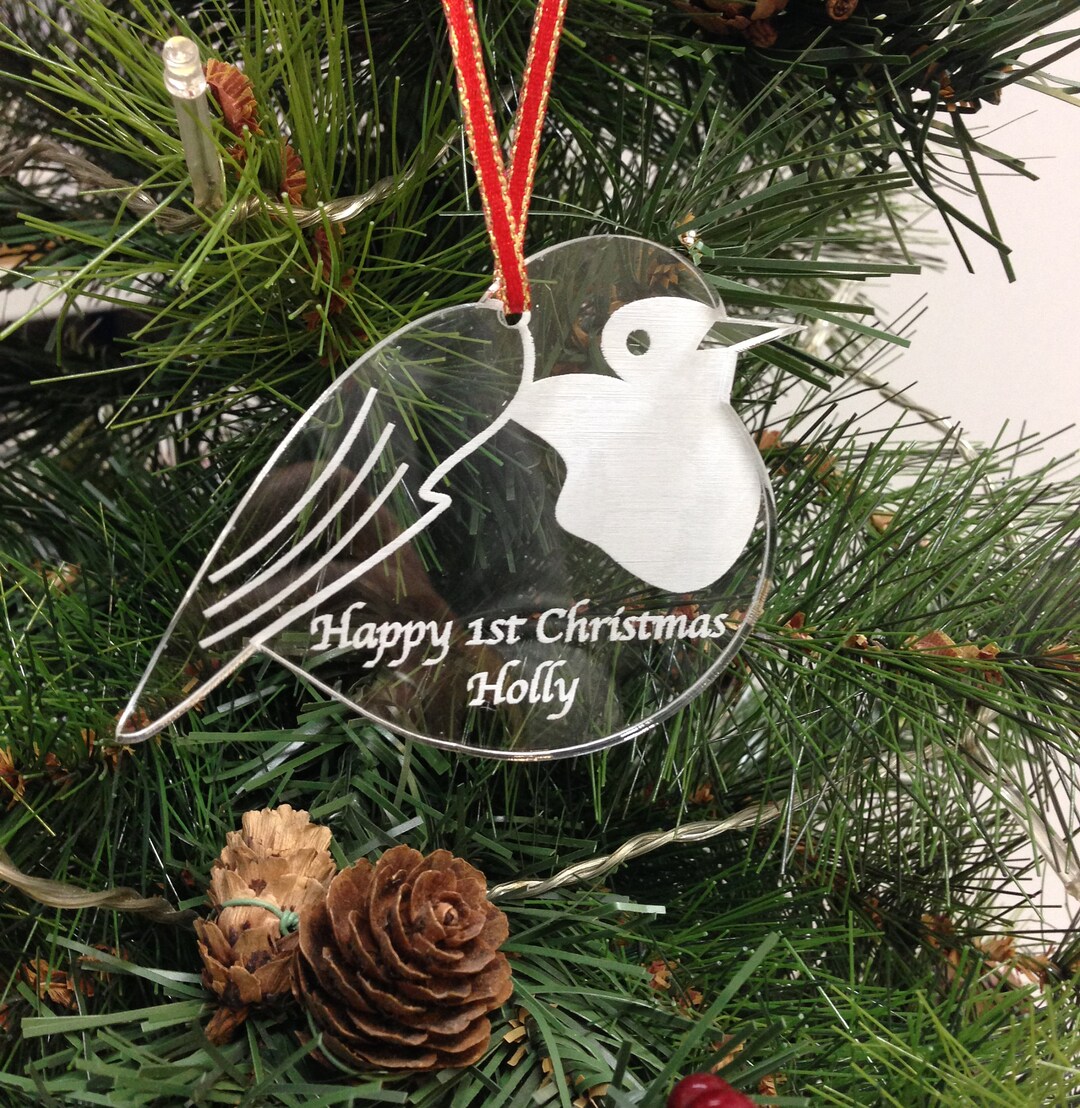 Personalized Robin Christmas Tree Decoration Personalised Robin Bauble ...