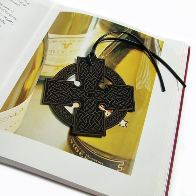 Celtic Leather Bookmark - Celtic Cross - Laser Cut, Engraved & Hand ...