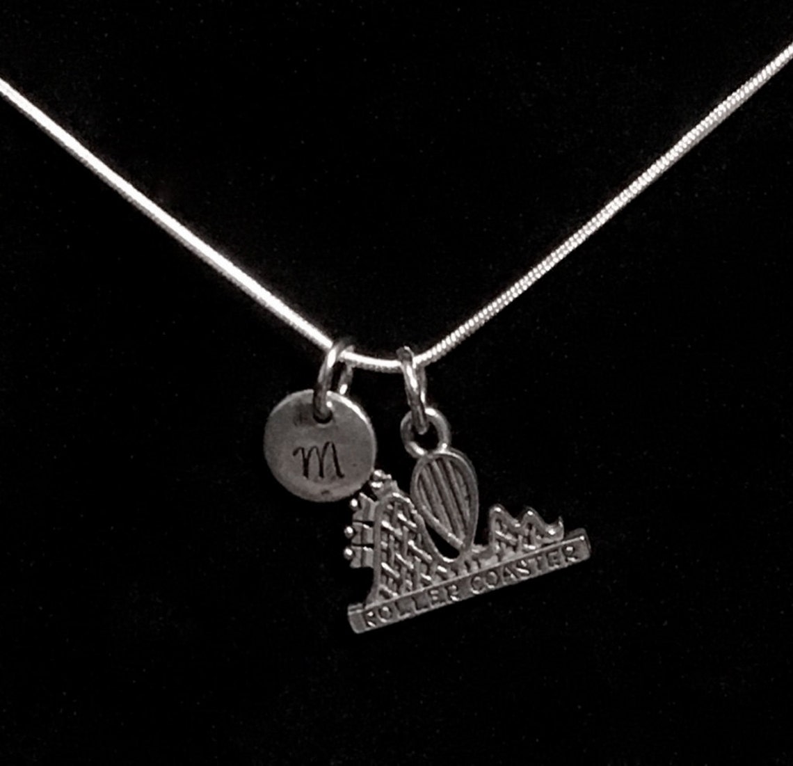 Roller Coaster Sterling Silver Necklace, Amusement Park Necklace ...